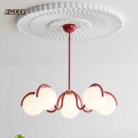 China Minimalist Bedroom Study Dining room Light Nordic Magic Bean Glass Pendant Light Reedway Curve Linear Chandelier(WH-MI-472) for sale