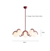 China Minimalist Bedroom Study Dining room Light Nordic Magic Bean Glass Pendant Light Reedway Curve Linear Chandelier(WH-MI-472) for sale