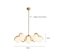 China Minimalist Bedroom Study Dining room Light Nordic Magic Bean Glass Pendant Light Reedway Curve Linear Chandelier(WH-MI-472) for sale