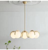 China Minimalist Bedroom Study Dining room Light Nordic Magic Bean Glass Pendant Light Reedway Curve Linear Chandelier(WH-MI-472) for sale