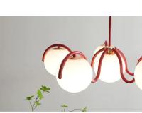 China Minimalist Bedroom Study Dining room Light Nordic Magic Bean Glass Pendant Light Reedway Curve Linear Chandelier(WH-MI-472) for sale