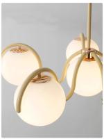 China Minimalist Bedroom Study Dining room Light Nordic Magic Bean Glass Pendant Light Reedway Curve Linear Chandelier(WH-MI-472) for sale