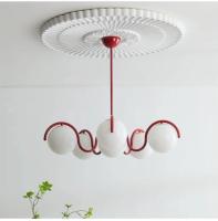 China Minimalist Bedroom Study Dining room Light Nordic Magic Bean Glass Pendant Light Reedway Curve Linear Chandelier(WH-MI-472) for sale
