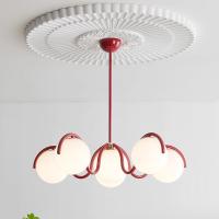 China Minimalist Bedroom Study Dining room Light Nordic Magic Bean Glass Pendant Light Reedway Curve Linear Chandelier(WH-MI-472) for sale