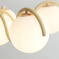 China Minimalist Bedroom Study Dining room Light Nordic Magic Bean Glass Pendant Light Reedway Curve Linear Chandelier(WH-MI-472) for sale