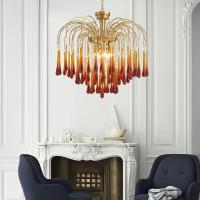 China Modern LED Chandeliers Amber Glass Hanging Pendant Lighting Maltose Chandelier(WH-MI-473) for sale