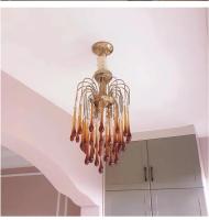 China Modern LED Chandeliers Amber Glass Hanging Pendant Lighting Maltose Chandelier(WH-MI-473) for sale