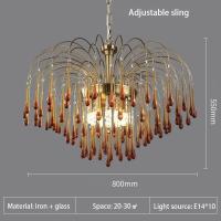 China Modern LED Chandeliers Amber Glass Hanging Pendant Lighting Maltose Chandelier(WH-MI-473) for sale