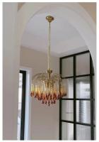 China Modern LED Chandeliers Amber Glass Hanging Pendant Lighting Maltose Chandelier(WH-MI-473) for sale