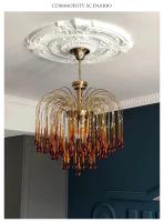 China Modern LED Chandeliers Amber Glass Hanging Pendant Lighting Maltose Chandelier(WH-MI-473) for sale