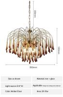 China Modern LED Chandeliers Amber Glass Hanging Pendant Lighting Maltose Chandelier(WH-MI-473) for sale