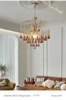 China Modern LED Chandeliers Amber Glass Hanging Pendant Lighting Maltose Chandelier(WH-MI-473) for sale