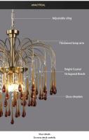 China Modern LED Chandeliers Amber Glass Hanging Pendant Lighting Maltose Chandelier(WH-MI-473) for sale