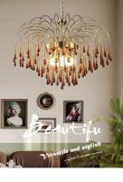 China Modern LED Chandeliers Amber Glass Hanging Pendant Lighting Maltose Chandelier(WH-MI-473) for sale