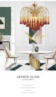 China Modern LED Chandeliers Amber Glass Hanging Pendant Lighting Maltose Chandelier(WH-MI-473) for sale