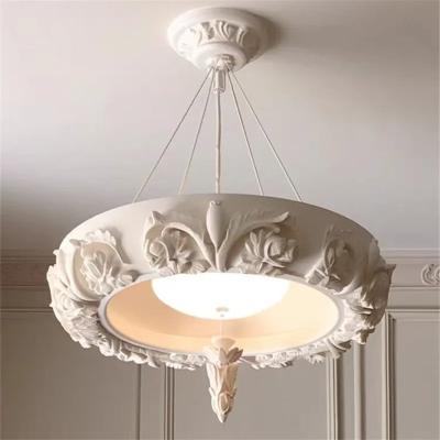 China Artistic Carved Plaster Chandelier Led White Resin Gypsum Round lamp Tinsley Plaster Chandelier(WH-MI-475) for sale