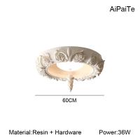China Artistic Carved Plaster Chandelier Led White Resin Gypsum Round lamp Tinsley Plaster Chandelier(WH-MI-475) for sale