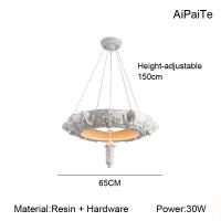 China Artistic Carved Plaster Chandelier Led White Resin Gypsum Round lamp Tinsley Plaster Chandelier(WH-MI-475) for sale
