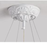 China Artistic Carved Plaster Chandelier Led White Resin Gypsum Round lamp Tinsley Plaster Chandelier(WH-MI-475) for sale