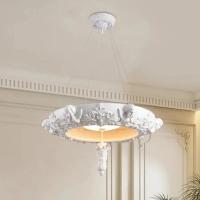China Artistic Carved Plaster Chandelier Led White Resin Gypsum Round lamp Tinsley Plaster Chandelier(WH-MI-475) for sale