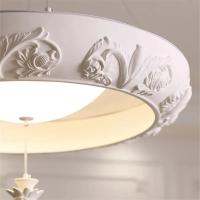 China Artistic Carved Plaster Chandelier Led White Resin Gypsum Round lamp Tinsley Plaster Chandelier(WH-MI-475) for sale