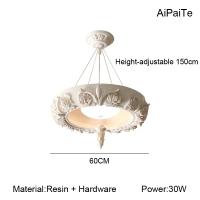 China Artistic Carved Plaster Chandelier Led White Resin Gypsum Round lamp Tinsley Plaster Chandelier(WH-MI-475) for sale