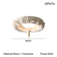 China Artistic Carved Plaster Chandelier Led White Resin Gypsum Round lamp Tinsley Plaster Chandelier(WH-MI-475) for sale