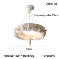 China Artistic Carved Plaster Chandelier Led White Resin Gypsum Round lamp Tinsley Plaster Chandelier(WH-MI-475) for sale