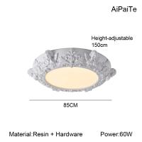 China Artistic Carved Plaster Chandelier Led White Resin Gypsum Round lamp Tinsley Plaster Chandelier(WH-MI-475) for sale
