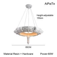 China Artistic Carved Plaster Chandelier Led White Resin Gypsum Round lamp Tinsley Plaster Chandelier(WH-MI-475) for sale