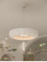 China Artistic Carved Plaster Chandelier Led White Resin Gypsum Round lamp Tinsley Plaster Chandelier(WH-MI-475) for sale