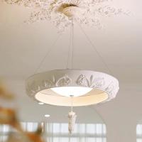 China Artistic Carved Plaster Chandelier Led White Resin Gypsum Round lamp Tinsley Plaster Chandelier(WH-MI-475) for sale