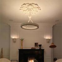 China Artistic Carved Plaster Chandelier Led White Resin Gypsum Round lamp Tinsley Plaster Chandelier(WH-MI-475) for sale