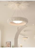 China Artistic Carved Plaster Chandelier Led White Resin Gypsum Round lamp Tinsley Plaster Chandelier(WH-MI-475) for sale