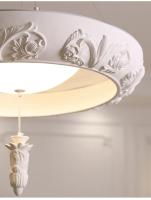 China Artistic Carved Plaster Chandelier Led White Resin Gypsum Round lamp Tinsley Plaster Chandelier(WH-MI-475) for sale