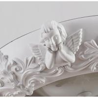 China Artistic Carved Plaster Chandelier Led White Resin Gypsum Round lamp Tinsley Plaster Chandelier(WH-MI-475) for sale