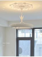 China Artistic Carved Plaster Chandelier Led White Resin Gypsum Round lamp Tinsley Plaster Chandelier(WH-MI-475) for sale