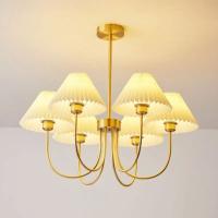 China kitchen Bar Cafe Pleated Paper hanging Lighting Restaurant fold paper lampshade LED Chandelier Lighting Lenore Pleated Chandelier(WH-MI-476) for sale