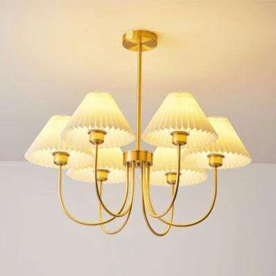 China kitchen Bar Cafe Pleated Paper hanging Lighting Restaurant fold paper lampshade LED Chandelier Lighting Lenore Pleated Chandelier(WH-MI-476) for sale