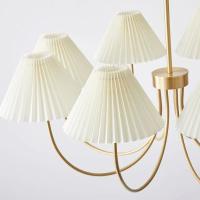 China kitchen Bar Cafe Pleated Paper hanging Lighting Restaurant fold paper lampshade LED Chandelier Lighting Lenore Pleated Chandelier(WH-MI-476) for sale