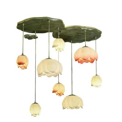 China Modern New Chinese Style Chandelier Pastoral Dining Room Living Room Simple Classical Decorative Creative Lotus Lamps (WH-MI-478) for sale
