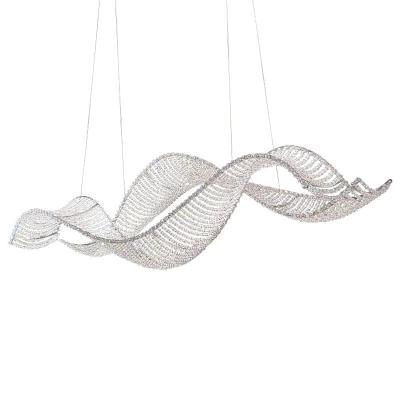 China Chrome Gold Crystal Wave LED Hanging Lamp Chandelier Lighting Alon Chandelier(WH-MI-479) for sale