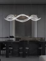 China Chrome Gold Crystal Wave LED Hanging Lamp Chandelier Lighting Alon Chandelier(WH-MI-479) for sale