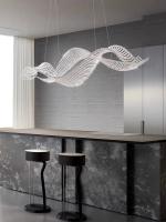 China Chrome Gold Crystal Wave LED Hanging Lamp Chandelier Lighting Alon Chandelier(WH-MI-479) for sale