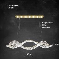 China Chrome Gold Crystal Wave LED Hanging Lamp Chandelier Lighting Alon Chandelier(WH-MI-479) for sale