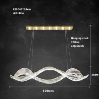 China Chrome Gold Crystal Wave LED Hanging Lamp Chandelier Lighting Alon Chandelier(WH-MI-479) for sale