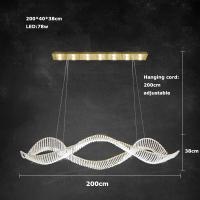 China Chrome Gold Crystal Wave LED Hanging Lamp Chandelier Lighting Alon Chandelier(WH-MI-479) for sale