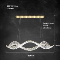 China Chrome Gold Crystal Wave LED Hanging Lamp Chandelier Lighting Alon Chandelier(WH-MI-479) for sale