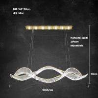 China Chrome Gold Crystal Wave LED Hanging Lamp Chandelier Lighting Alon Chandelier(WH-MI-479) for sale