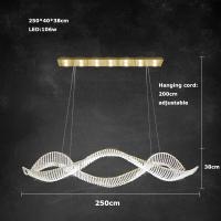 China Chrome Gold Crystal Wave LED Hanging Lamp Chandelier Lighting Alon Chandelier(WH-MI-479) for sale